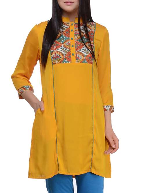 Buy online Yellow Kurti from Kurta Kurtis for Women by Pehraan for ₹540 ...