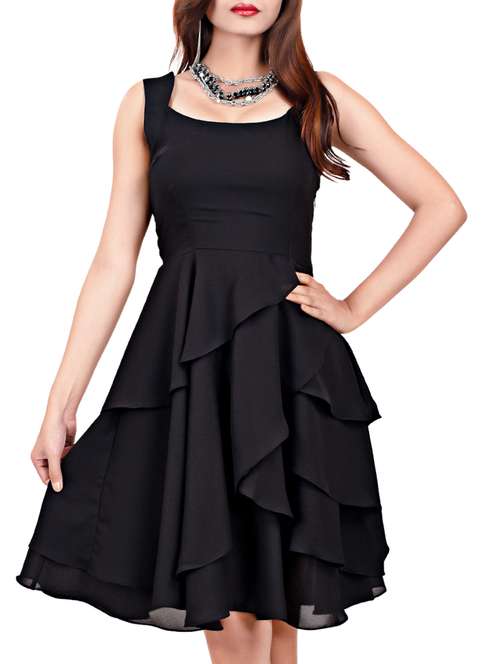 Buy online Black Polyester Dress from western wear for Women by La ...
