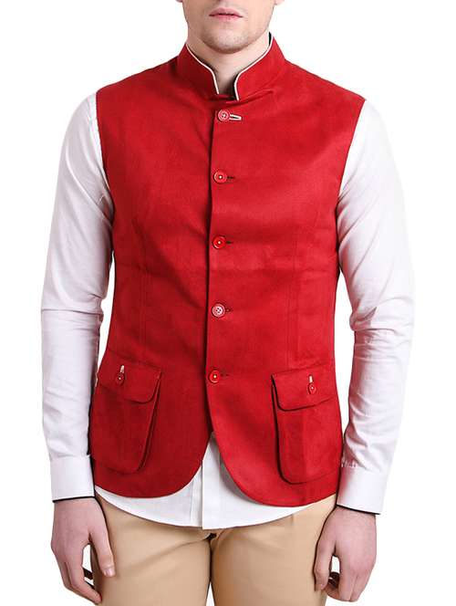 Buy online Alvin Kelly Red Linen Jacket from Jackets for Men by Alvin ...