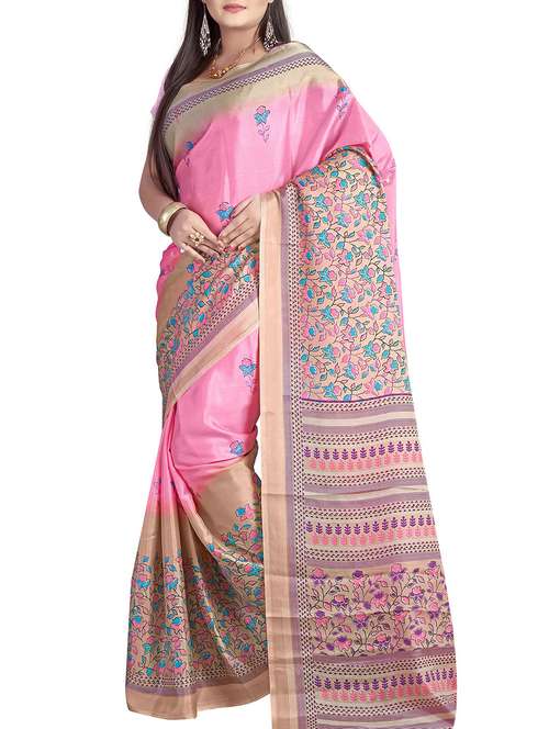 Buy online Multi Colored China Silk Saree from ethnic wear for Women by ...