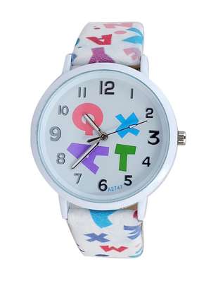 Buy online White Leatherette Alphabet Print Wrist Watch from watches ...