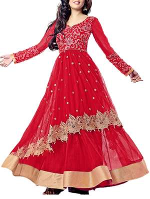 Buy online Red Net Dress Material from Suits & Dress material for Women ...