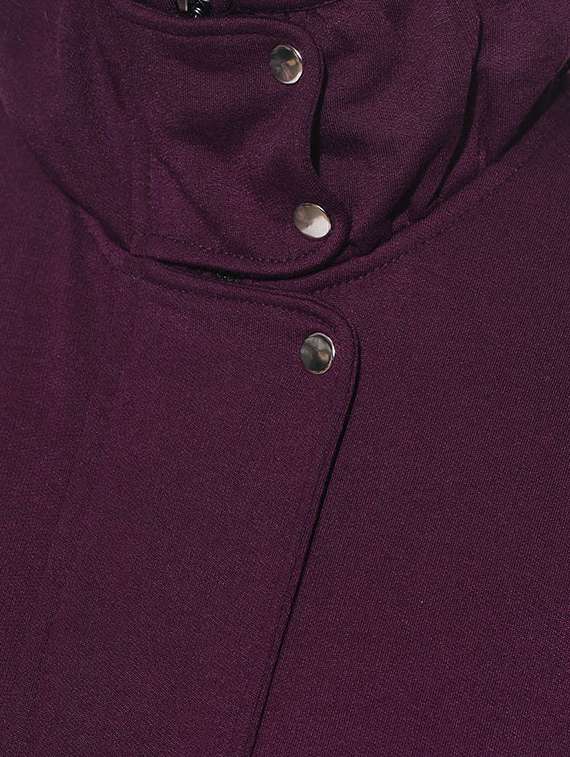 Buy online Solid Purple Fleece Jacket from jackets and blazers and ...