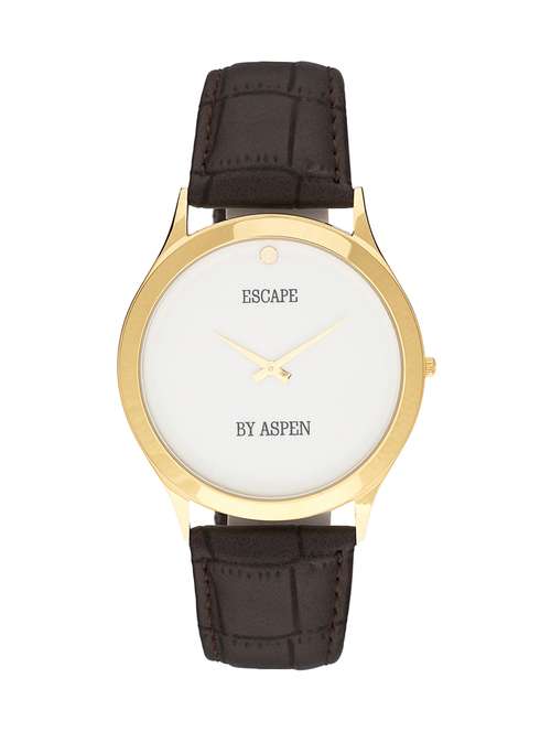 Buy online Escape By Aspen Brown Analog Leather Watch For Men from ...