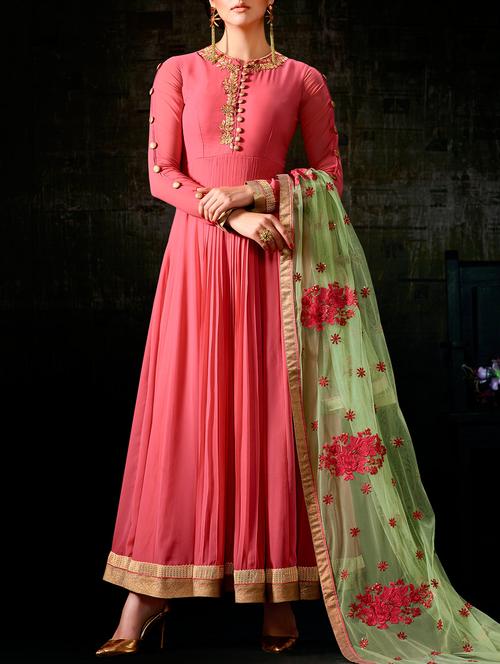 Buy online Pink Chiffon Anarkali Dress Material from Suits Dress material for Women by Durga Emporio for 4979 at 28 off 2025 Limeroad