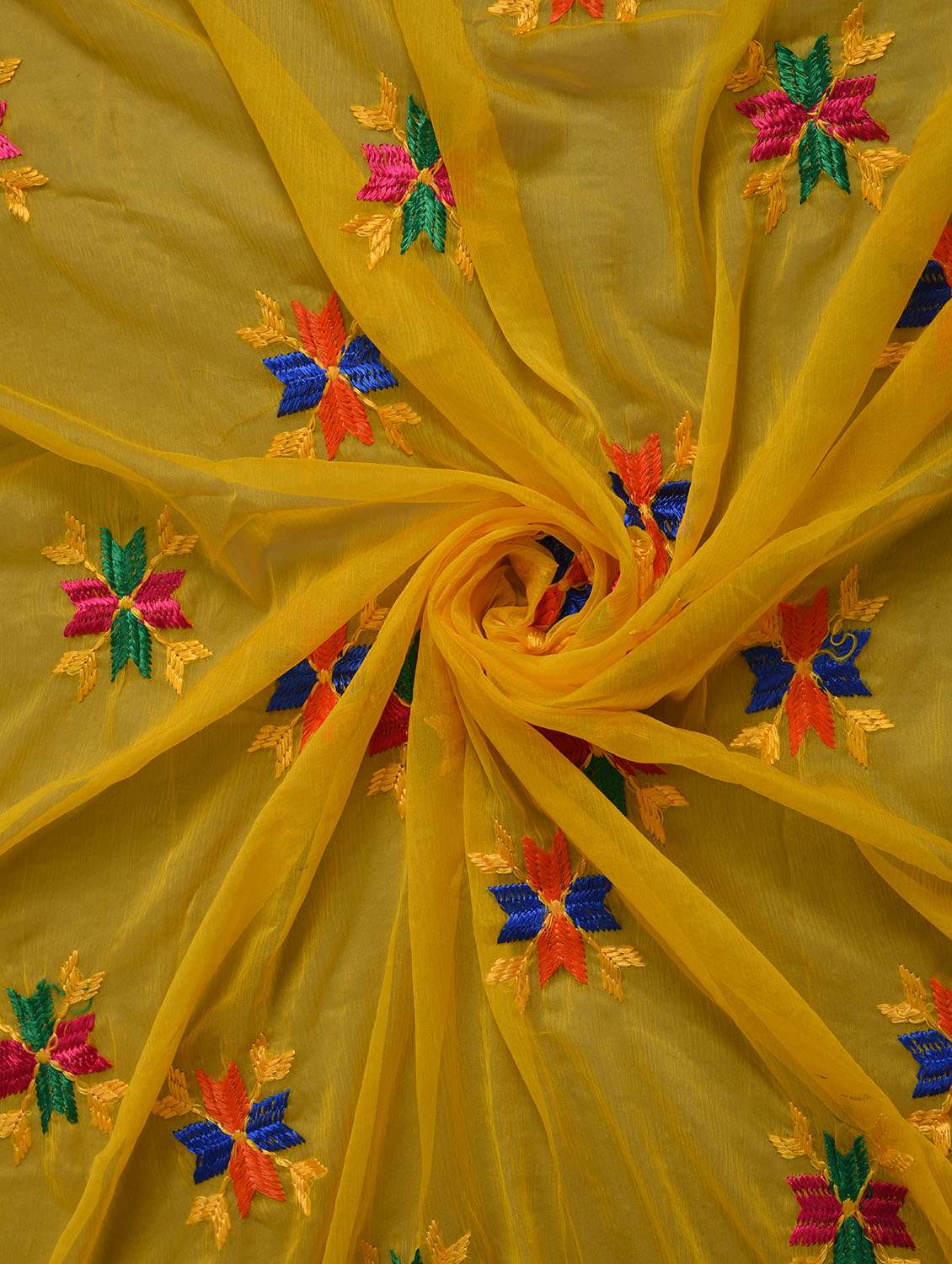 Buy online Yellow Nylon Phulkari Dupatta from dupattas and scarves for ...