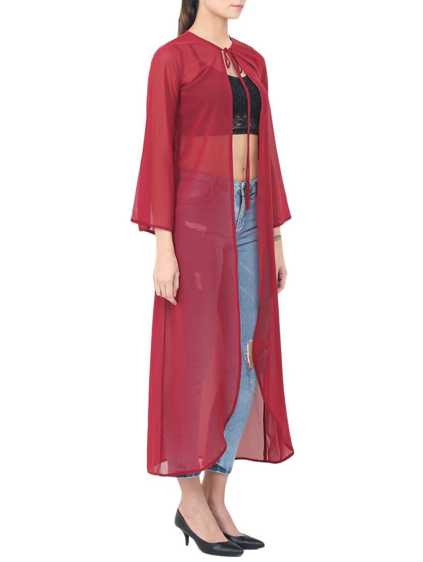 Buy online Red Long Shrug from Capes & Shrugs for Women by Trend Arrest ...