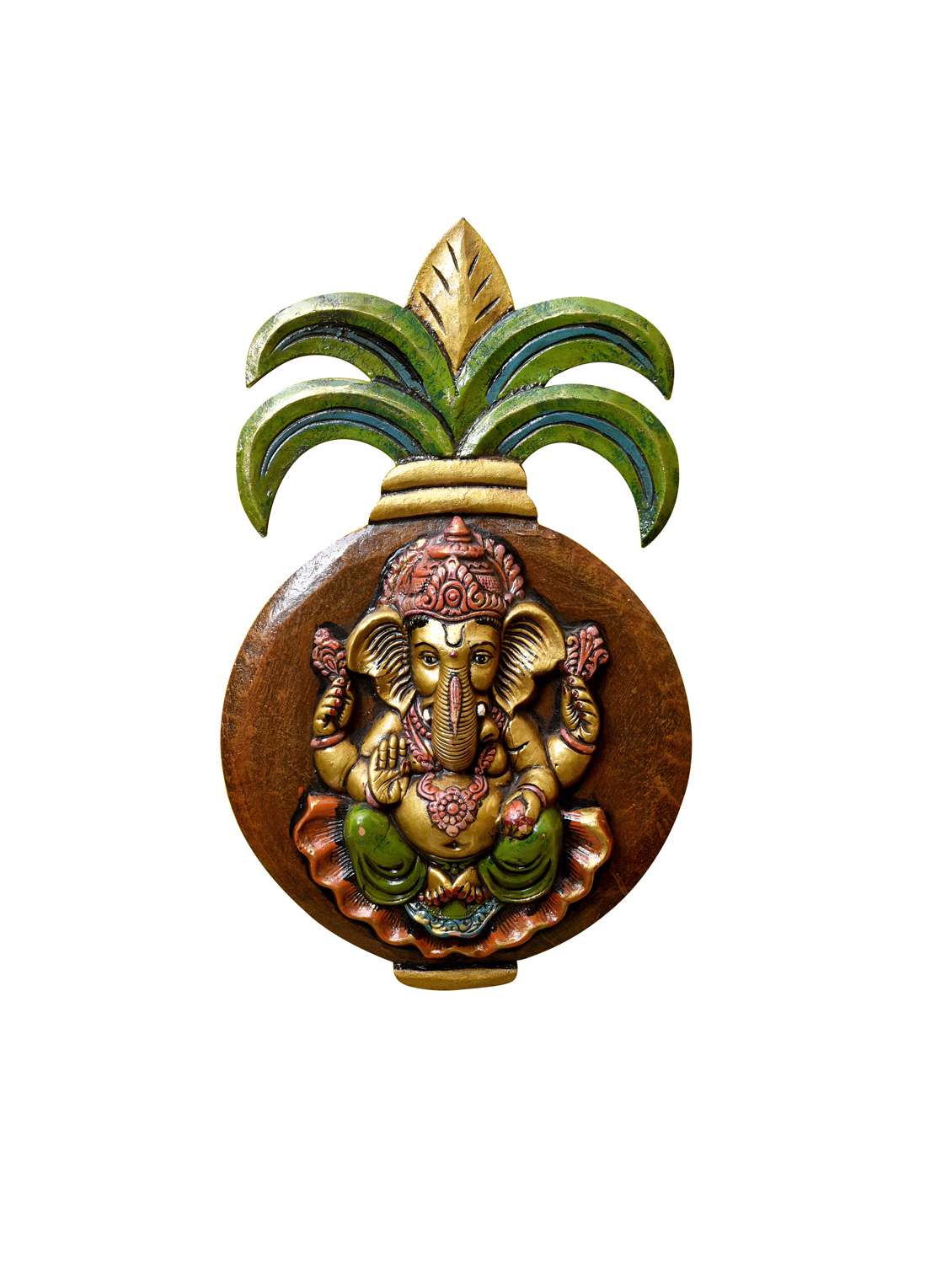 Buy online Ganesh Wooden Kalash Ganesha Wall Painting from Wall Art for ...