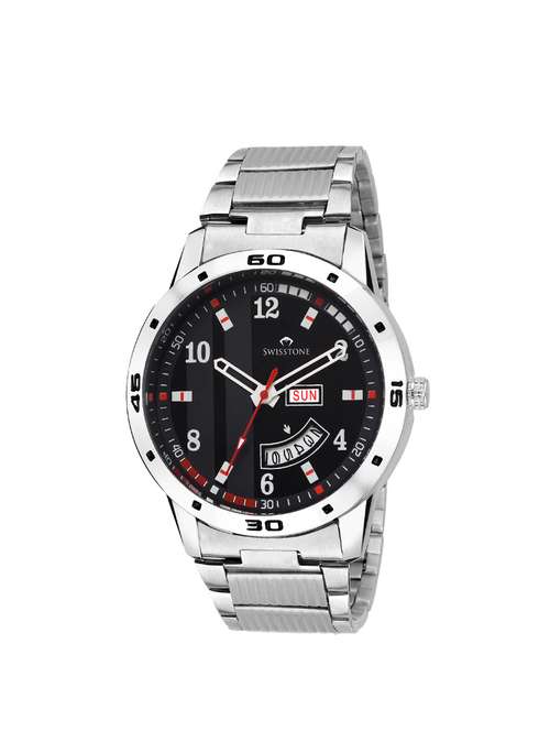 Buy online Swisstone G160-blk Day Date Display Stainless Steel Chain ...