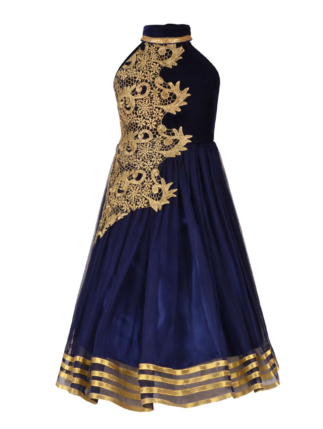 Buy online Navy Blue Net Party Gown from ethnic wear for Women by ...