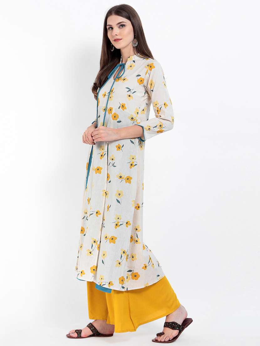 Buy Online Floral Printed Layered Kurta From Kurta Kurtis For Women By 