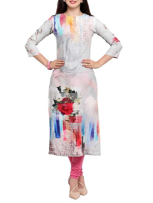 Buy online Straight Printed Kurta from Kurta Kurtis for Women by Venika ...