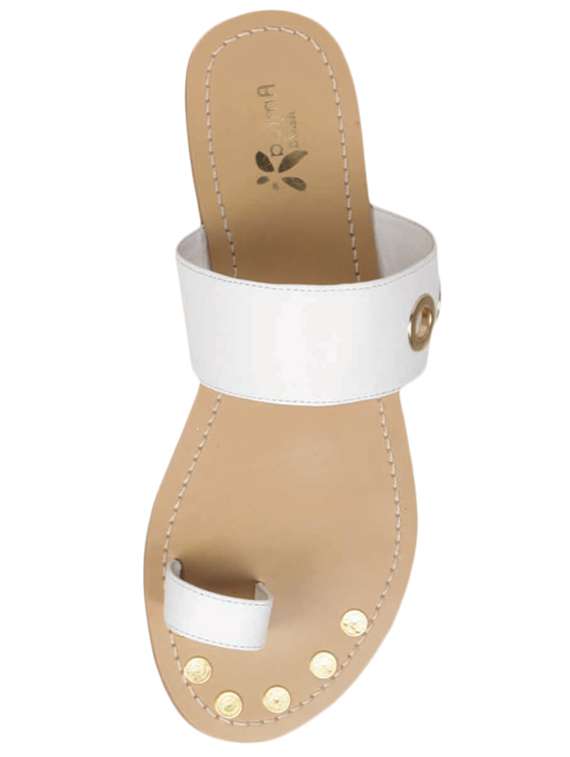 Buy online White One Toe Sandal from flats for Women by Amica Slexia ...