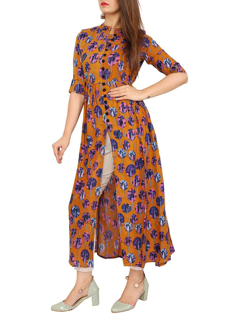 Buy online Printed High Slit Kurta from Kurta Kurtis for Women by ...