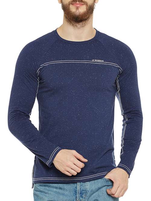 Buy online Maroon Cotton Raglan T-shirt from top wear for Men by Le ...