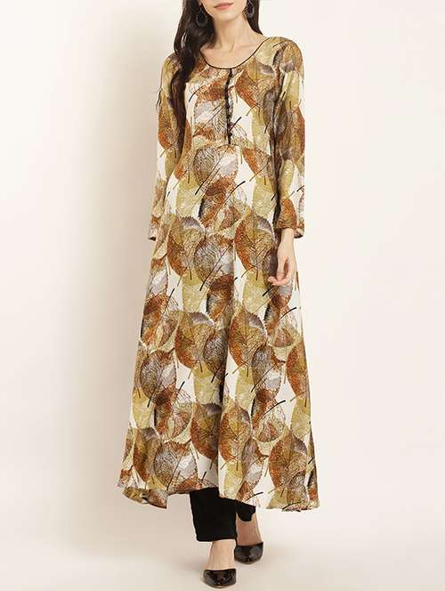 Buy online Printed Flared Kurta from Kurta Kurtis for Women by Ives for ...