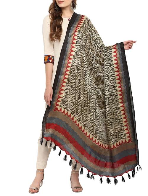 Buy online Multi Colored Khadi Printed Dupatta from dupattas and ...