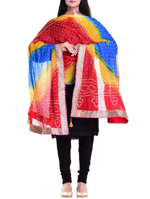 Buy online Multi Colored Art Silk Dupatta from dupattas and scarves for ...