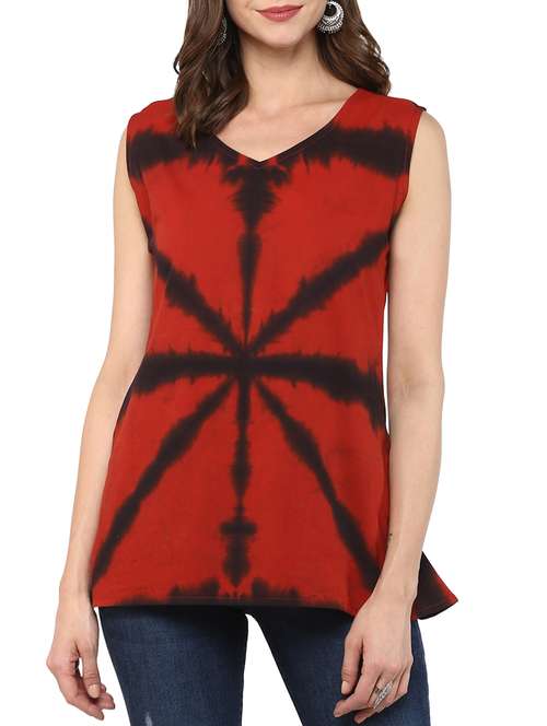 Buy online Batik Print Sleeveless Tunic from western wear for Women by ...