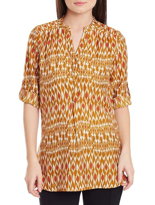 Buy online Ikat Button Up Neck Tunic from western wear for Women by ...