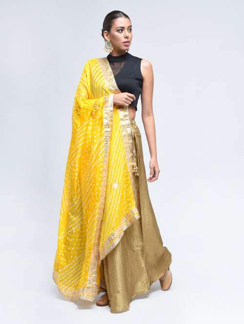 Buy online Yellow Art Silk Dupatta from dupattas and scarves for Women ...