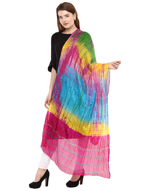 Buy online Multi Colored Silk Printed Dupatta from dupattas and scarves ...