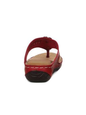 Buy online Red Toe Separator Sandals from flats for Women by Aadvit for ...