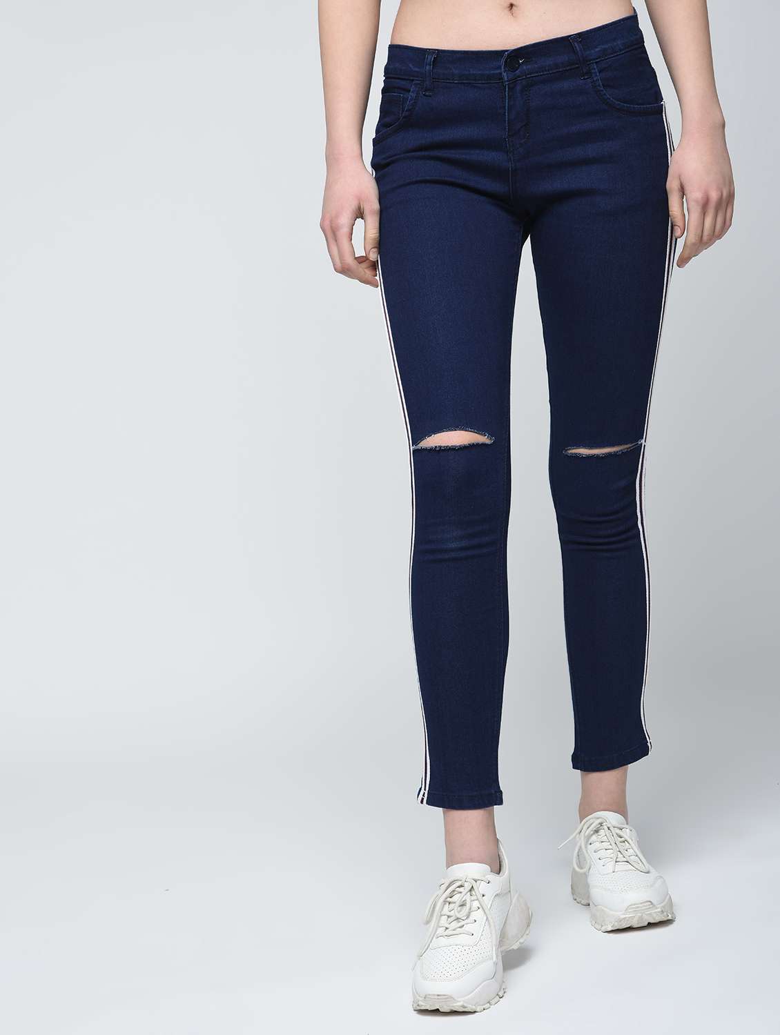 Buy online Knee Slash Skinny Jeans from Jeans & jeggings for Women by ...