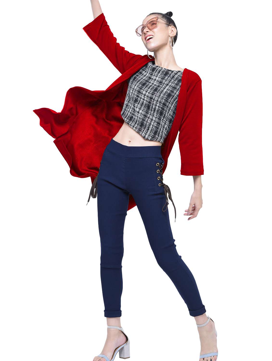 Buy online Red Solid Shrug from capes & shrugs for Women by Naman.com ...