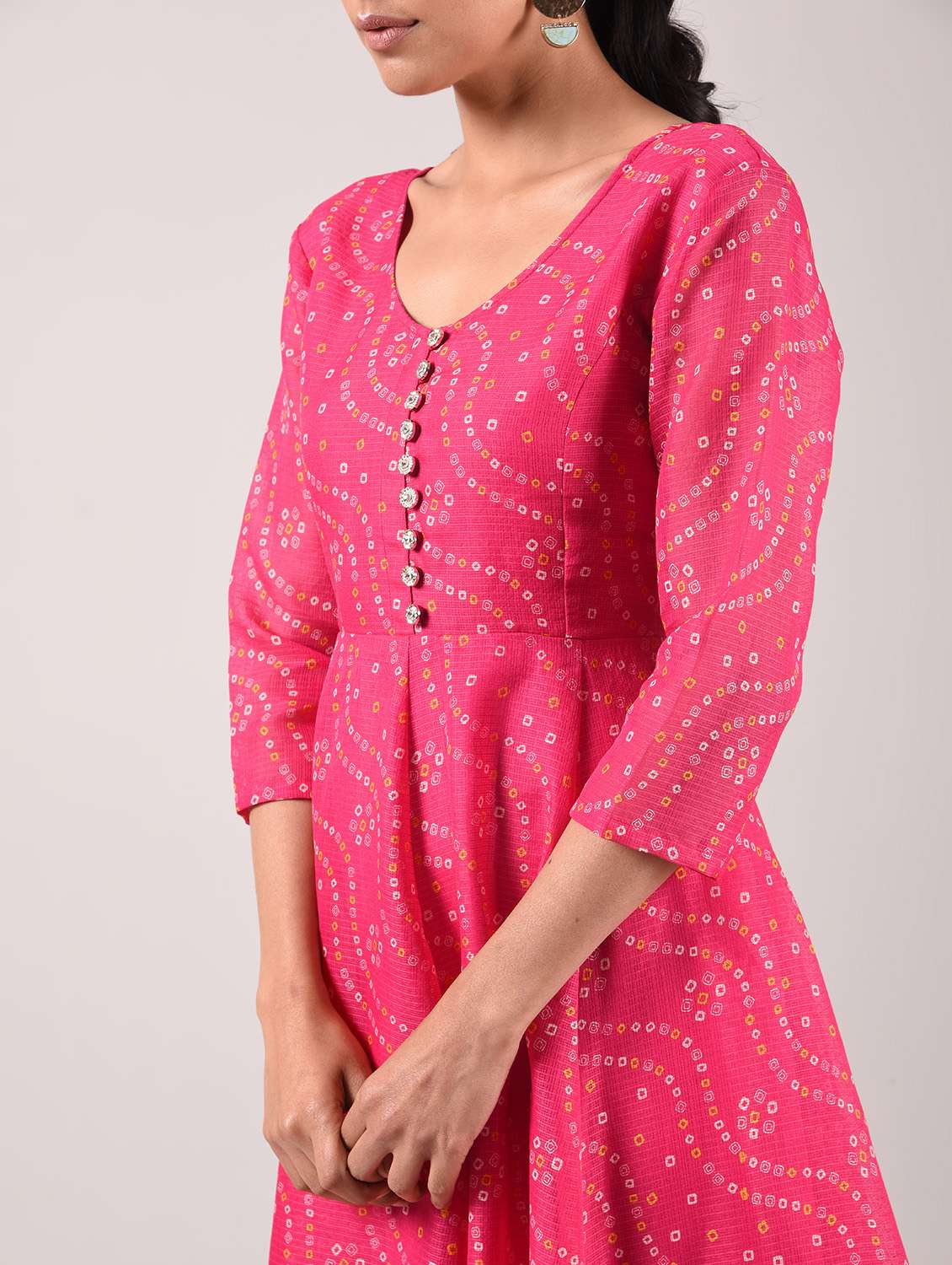 Buy online Anarkali Bandhani Kurta from Kurta Kurtis for Women by ...