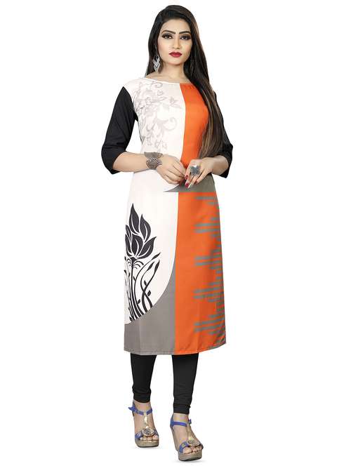 Buy online Color Block Straight Kurta from Kurta Kurtis for Women by ...