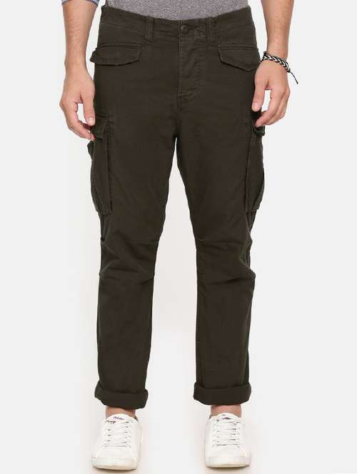 Buy online Green Solid Cargo from Bottom Wear for Men by Breakbounce ...