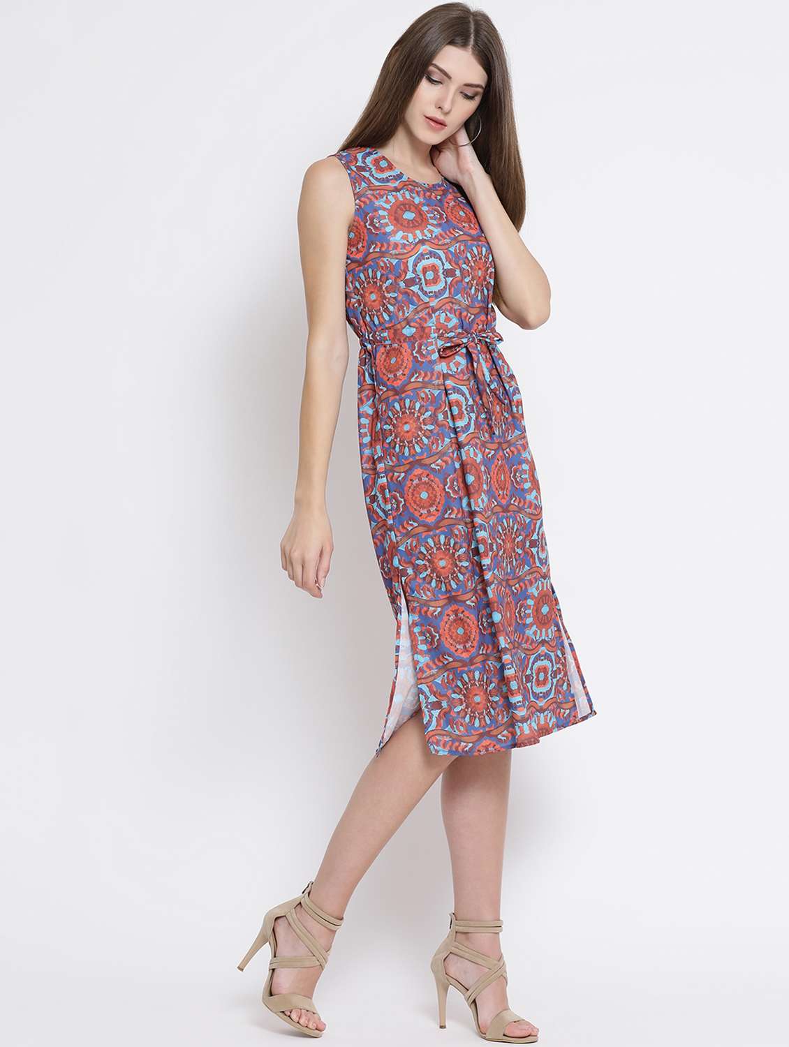 Buy online Draw String Side Slit A-line Dress from western wear for ...