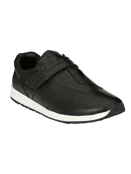Buy online Missali Shoes Black Leather Slipons from Casual Shoes for ...
