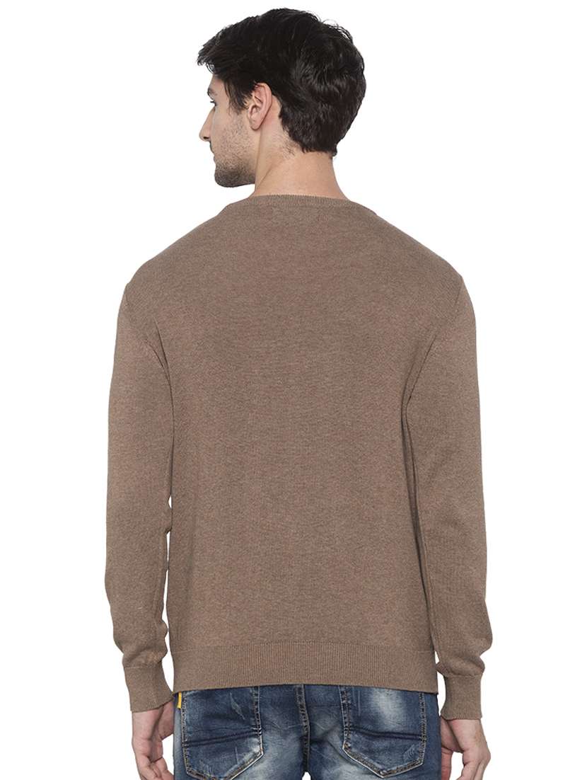 Buy online Brown Solid Pullover from Sweaters (Pullovers and Cardigans ...