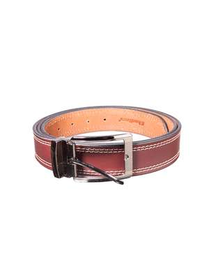 Buy online Maroon Leather Belt from Accessories for Men by Khadims for ...