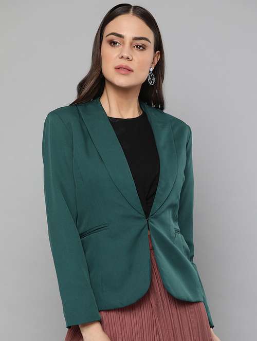 Buy online Pocket Slit Solid Jacket from jackets and blazers and coats ...