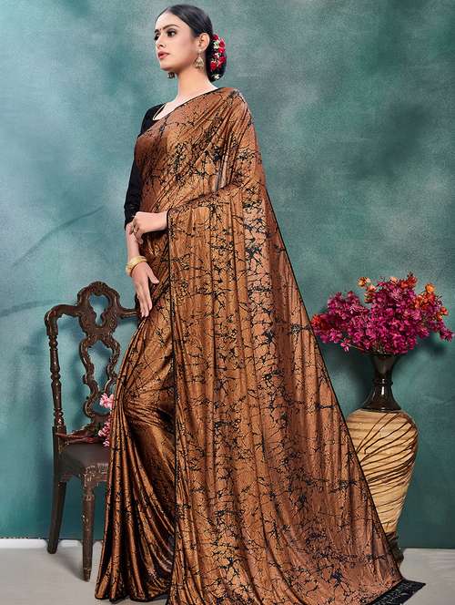 Buy online Foil Printed Saree With Blouse from ethnic wear for Women by ...