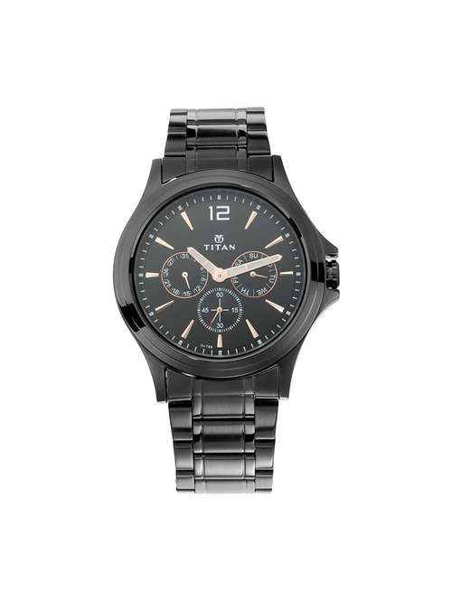 Buy online Titan All Black Analog Dial Men's Watch-1698nm01 from ...