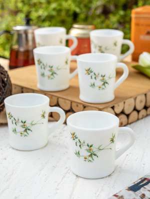 Buy online Laopala Opalware Tea Cups (set Of 6) from Coffee & Tea for ...
