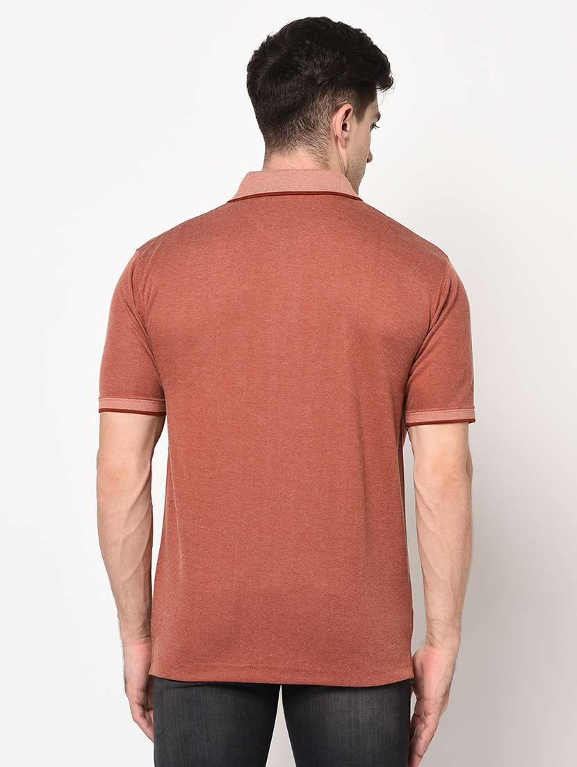 Buy online Rust Solid Polo T-shirt from top wear for Men by Duke for ...