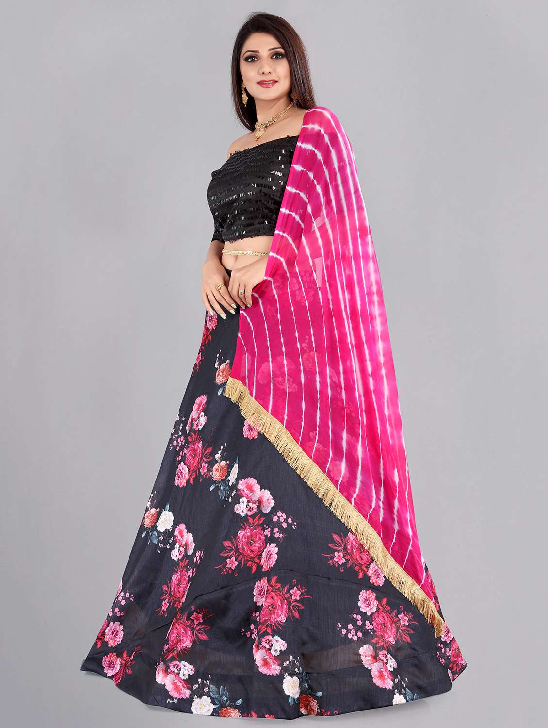 Buy online Floral Flared Lehenga from ethnic wear for Women by Zeelpin ...