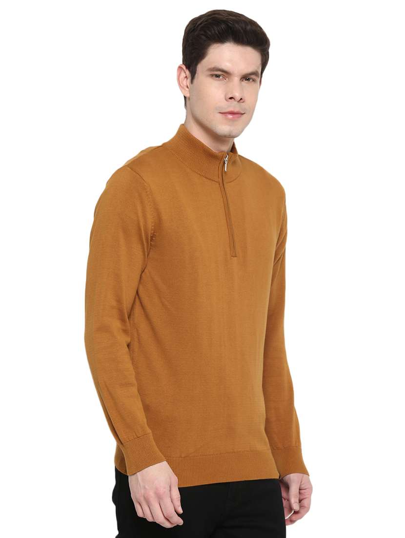 Buy online Brown Solid Pullover from Sweaters (Pullovers and Cardigans ...