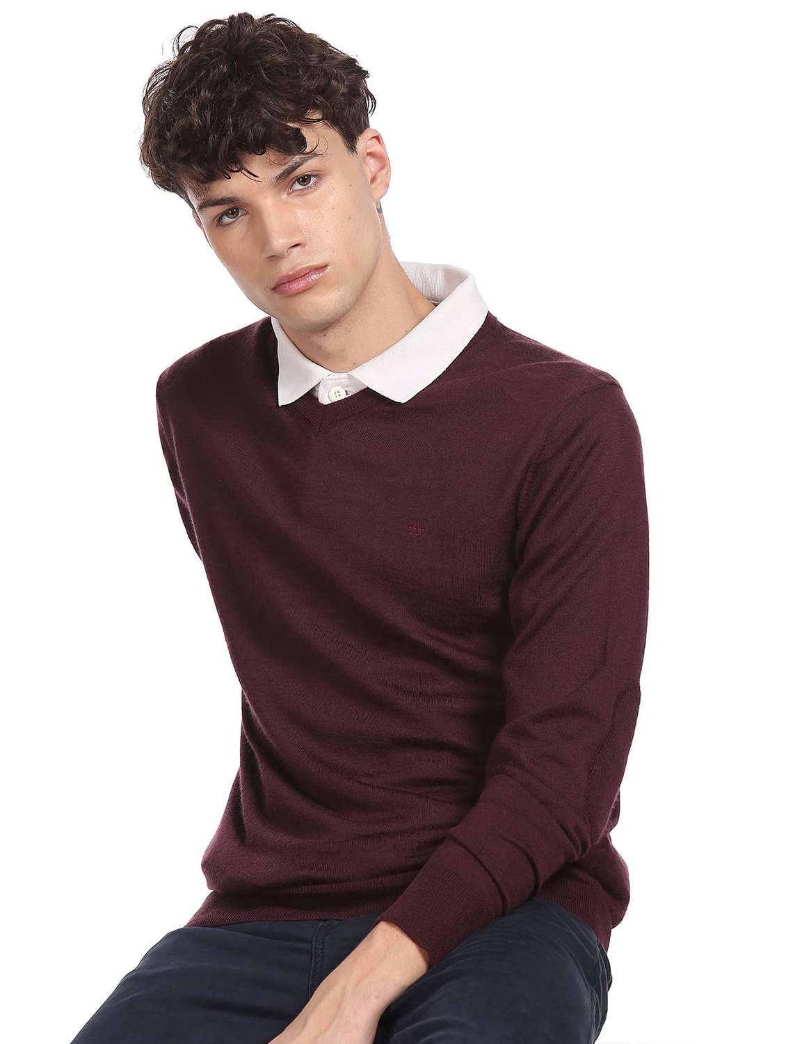 Buy online Red Solid Pullover from Sweaters (Pullovers and Cardigans ...