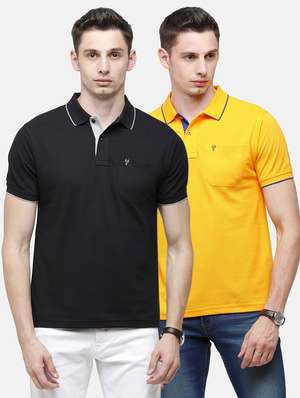 Buy online Set Of 2 Solid Polo Combos T-shirt from top wear for Men by ...