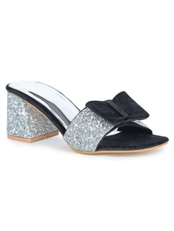 Buy online Women Silver Slip On Sandal from heels for Women by Wo Ai Ni ...