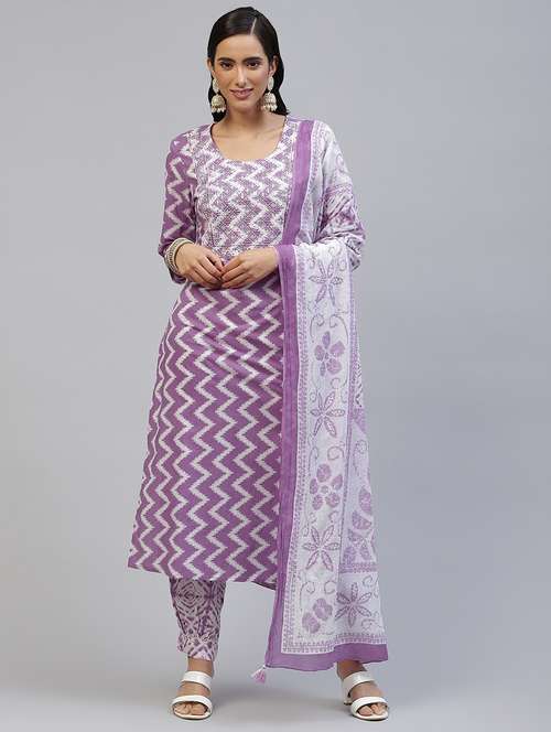 Buy online Chevron Suit Set from ethnic wear for Women by Piroh for ...