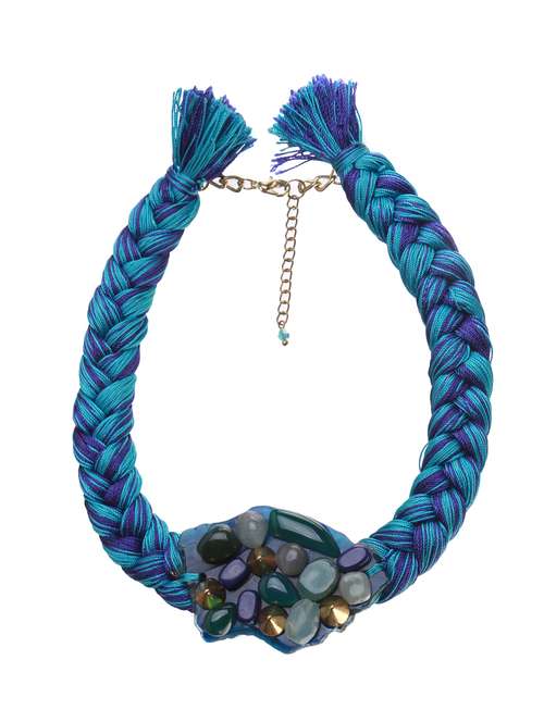 Buy online Blue Crystal Chain Necklace from fashion jewellery for Women ...