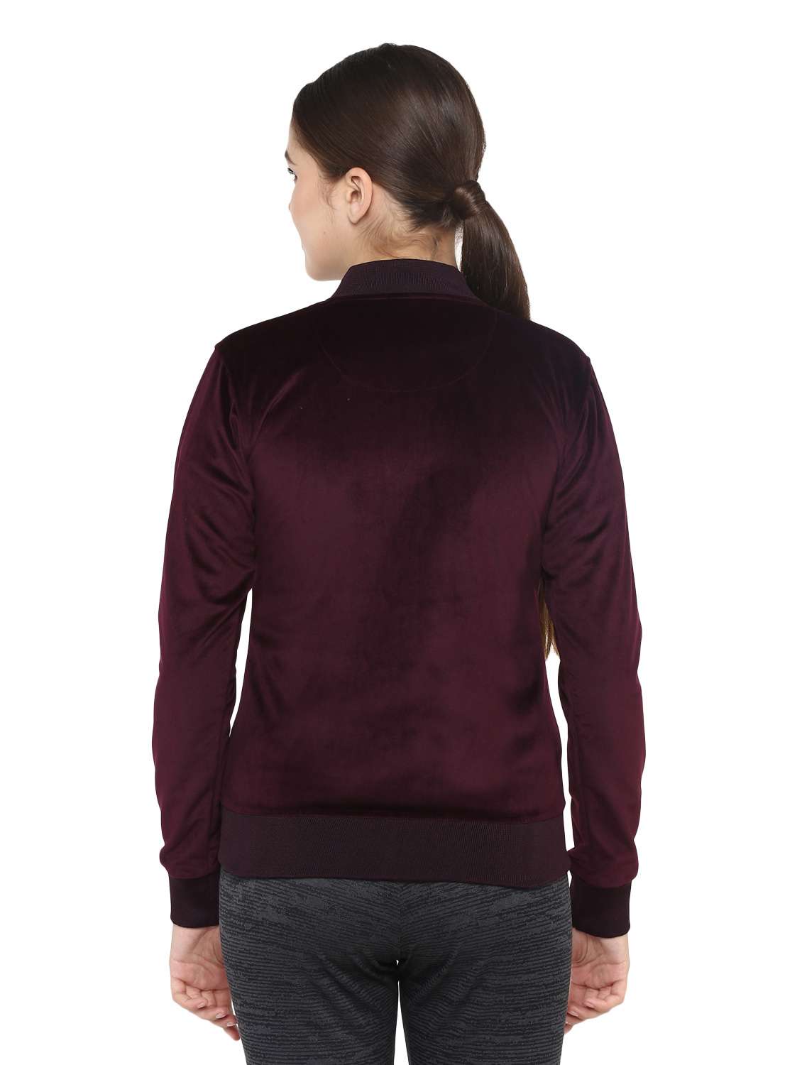 Buy online Stand Collar Zip Up Sweatshirt from winter wear for Women by ...