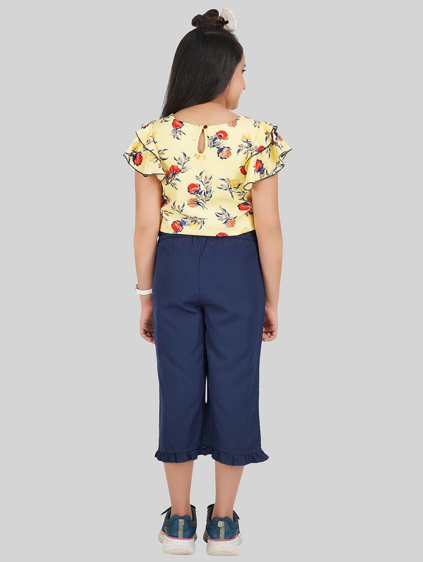 Buy online Girls Round Neck Floral Capri Sets from girls for Women by ...